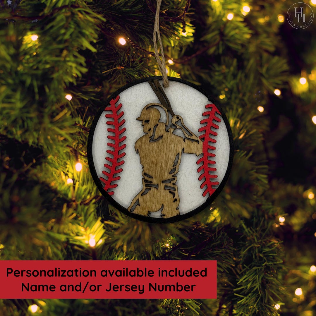 Custom Baseball Player Ornament, Personalized Baseball Ornament ...