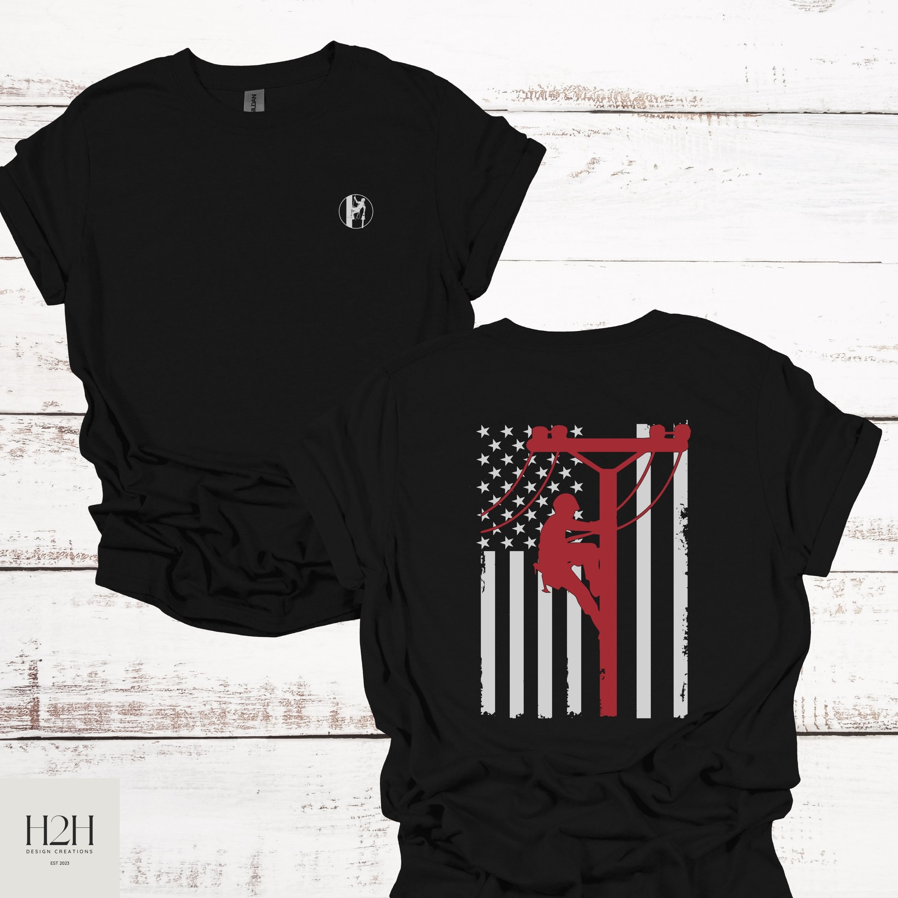 Custom Lineman Shirt, Personalized Lineman Tee, Lineman Flag Tee ...