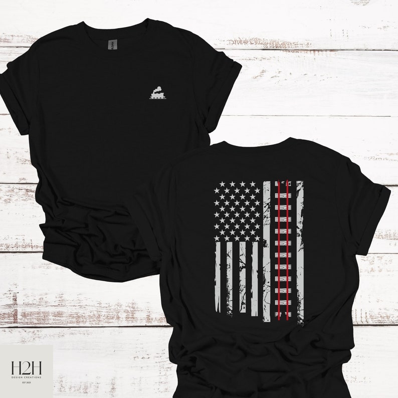 Custom Railroad Shirt, Personalized Railroad Tee, Railroad Flag Tee ...