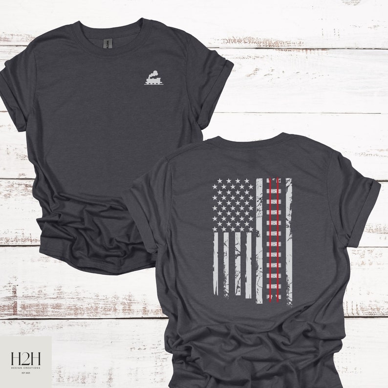 Custom Railroad Shirt, Personalized Railroad Tee, Railroad Flag Tee ...