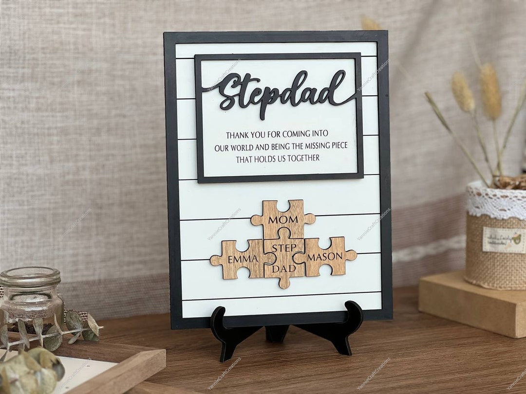 Personalized Stepped up Dad Gift, Puzzle Pieces Fathers Day Gift ...