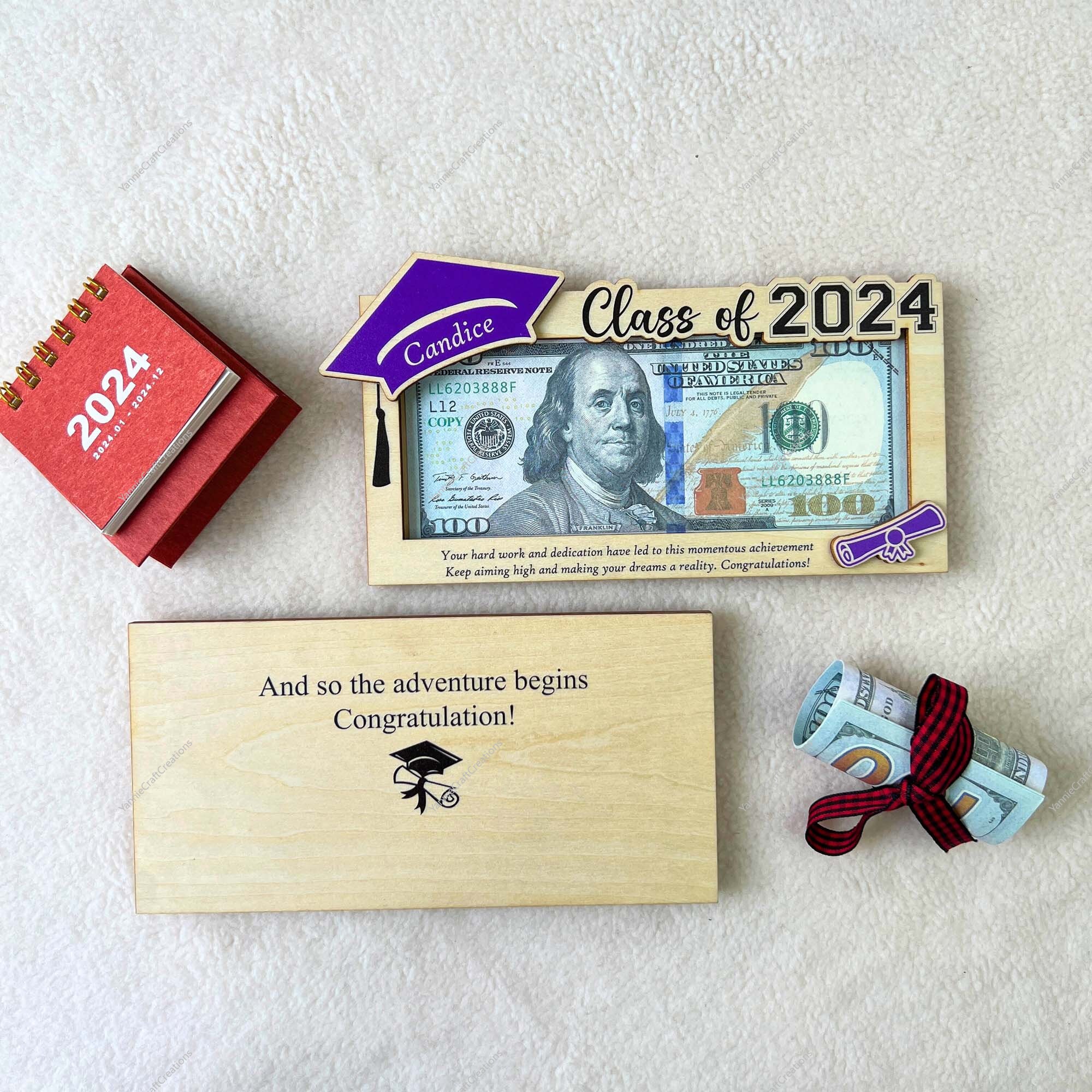Personalized Class of 2024 Money Gift Holder, Graduation Cash Holder ...