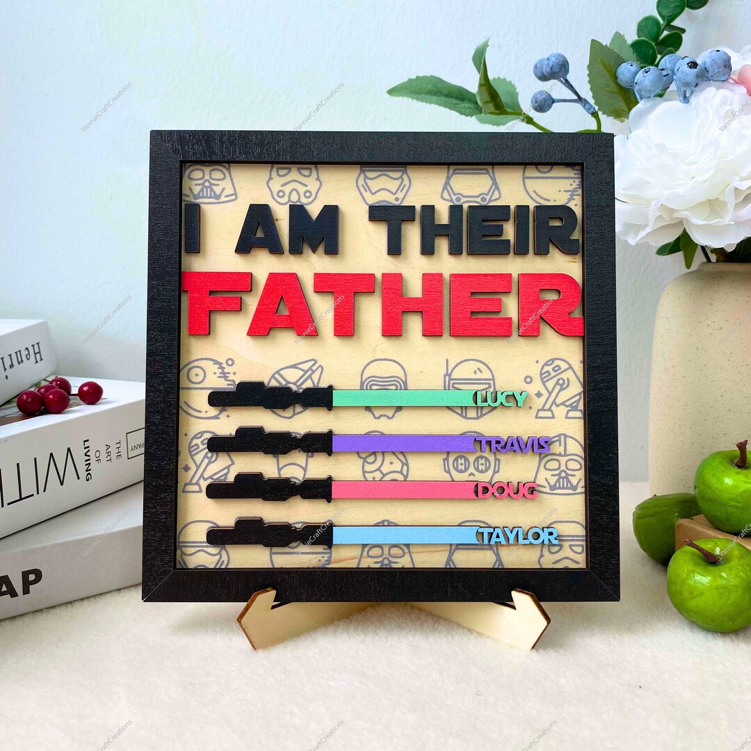 Personalized I Am Their Father Sign, Custom Father Layered Frame ...