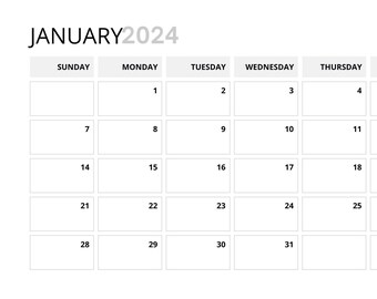 2024 Blank Printable minimalist Calendar - Etsy