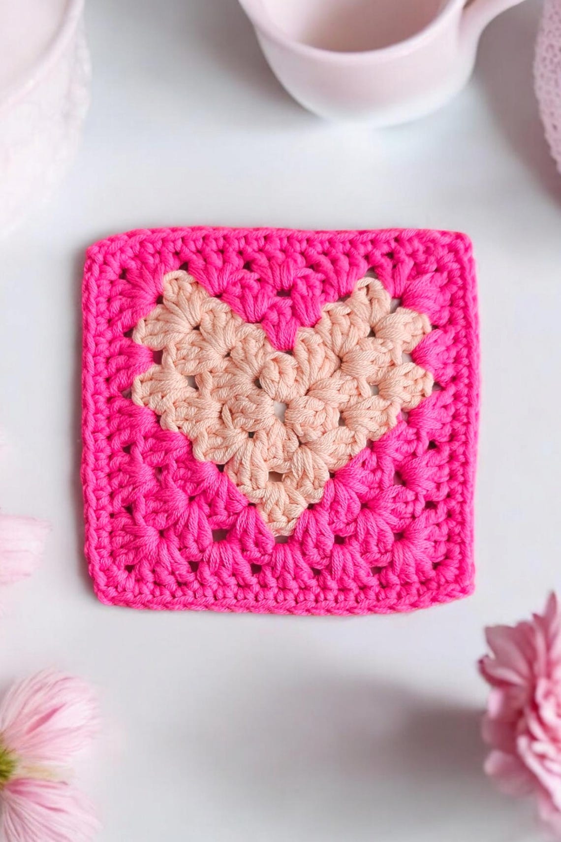 Heart Granny Square Crochet Pattern PDF - Etsy