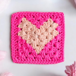 Heart Granny Square Crochet Pattern PDF - Etsy