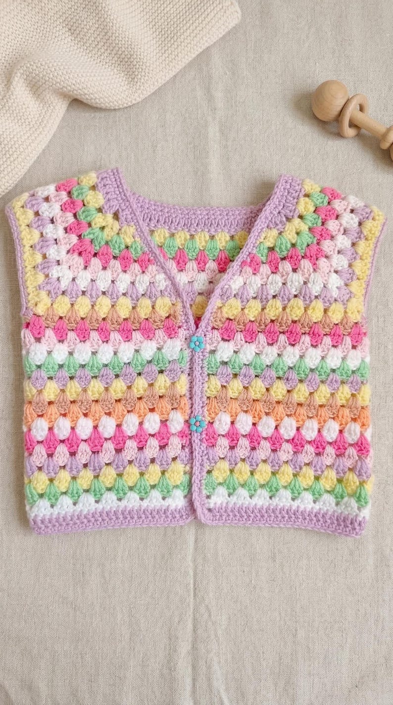 Crochet Baby Vest Pattern – Granny Stitch Sweater - 1 to 4 Years - Etsy ...