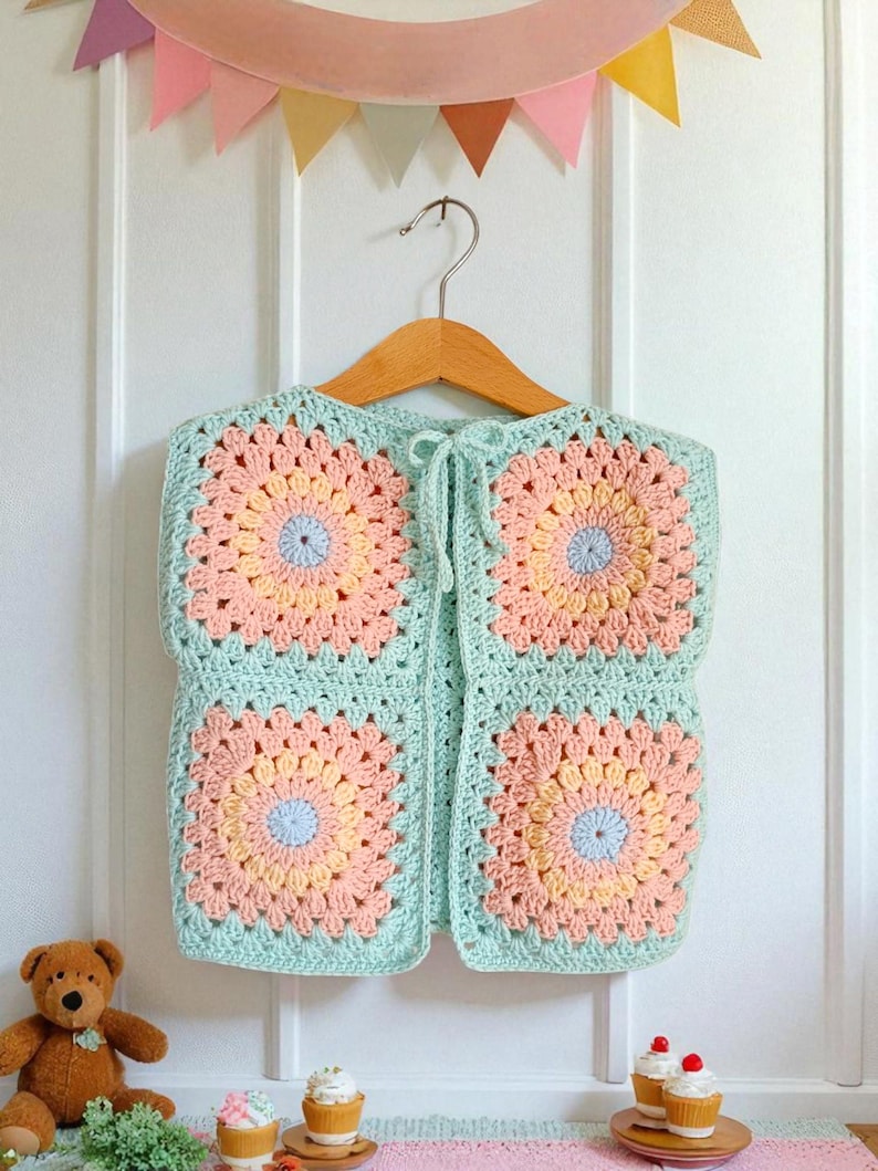 Crochet Baby Vest Pattern - Granny Square Sweater 1 & 2 Years Old - Etsy