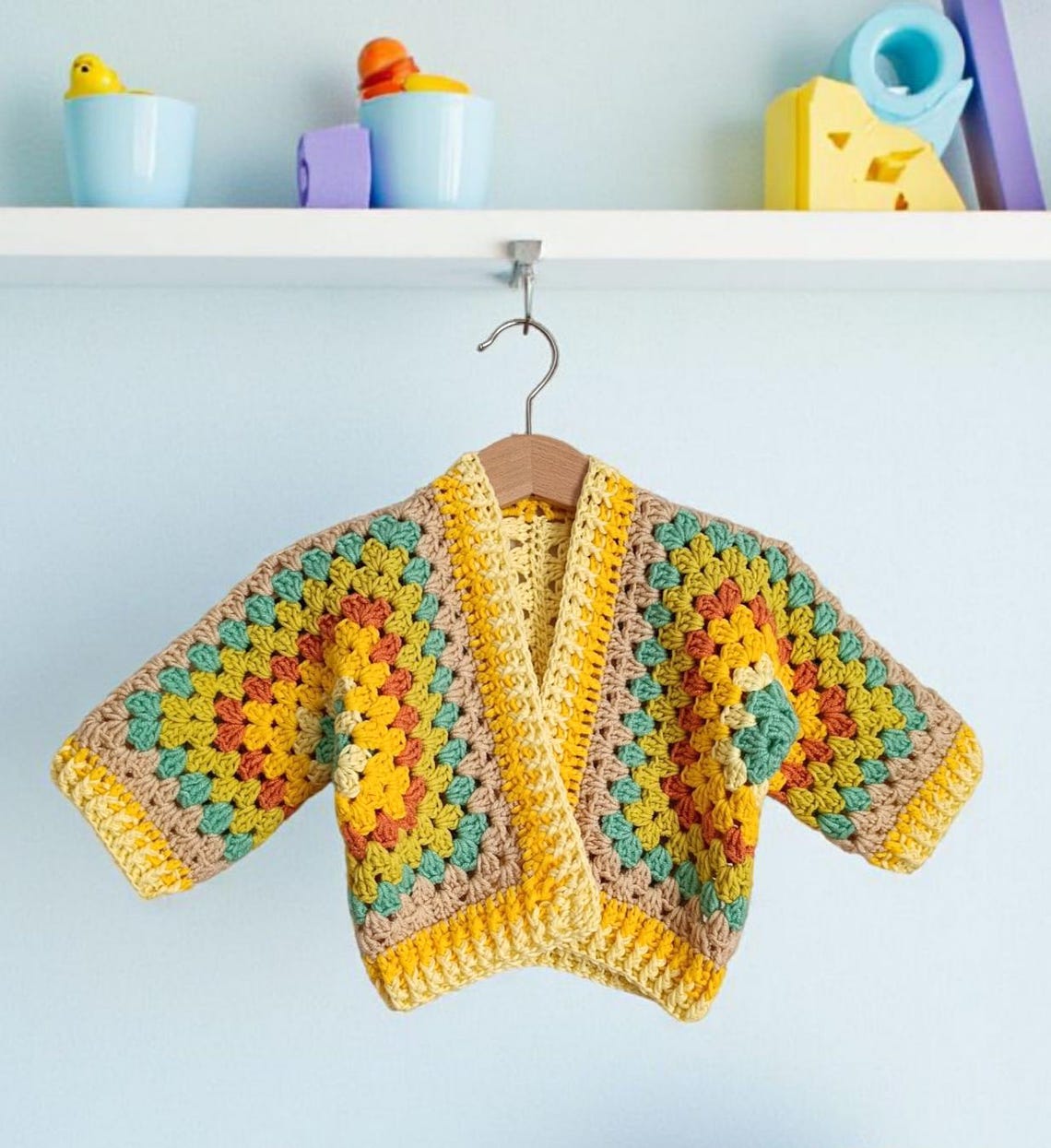 Crochet Hexagon Cardigan Pattern, 1 and 2 Years Toddler Sweater, Granny ...