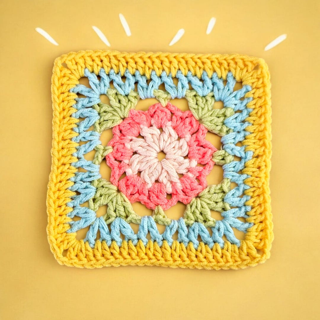Easy Flower Granny Square Crochet Pattern PDF - Etsy