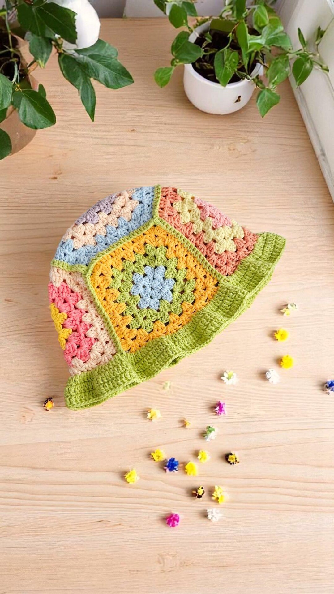 Granny Square Bucket Hat Crochet Pattern for Kids (PDF) 6-10 Years - Etsy