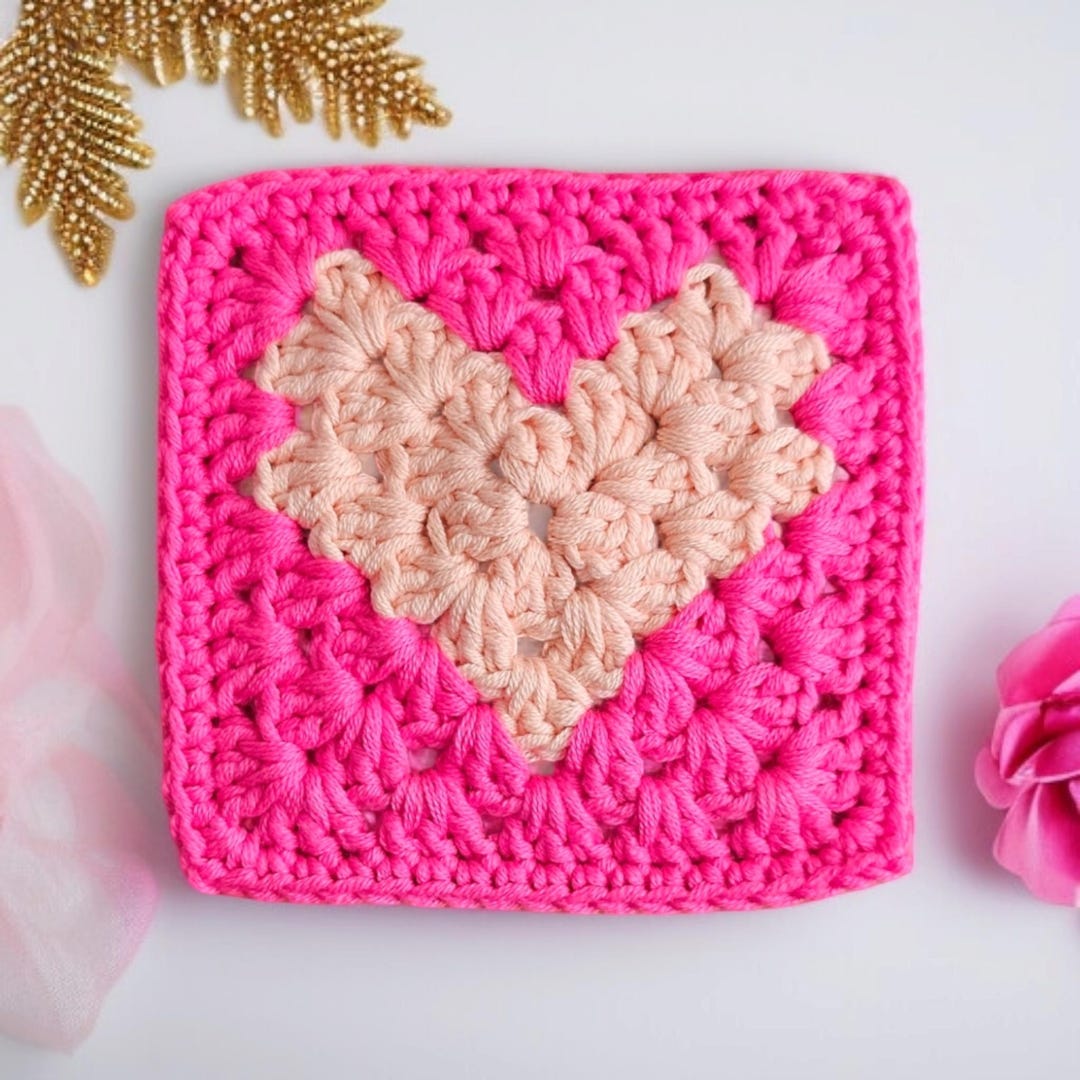 Heart Granny Square Crochet Pattern PDF - Etsy