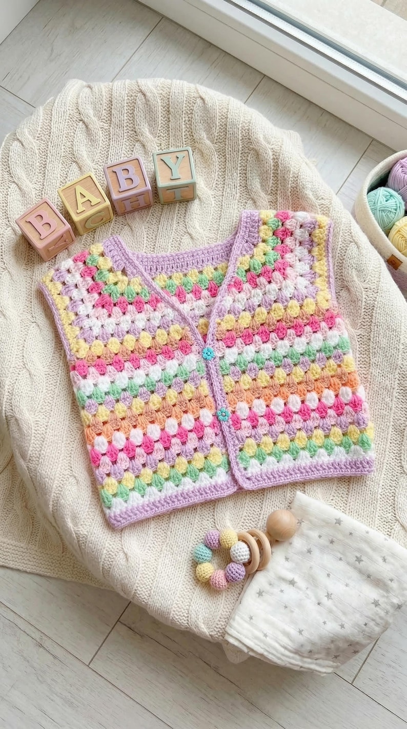 Crochet Baby Vest Pattern – Granny Stitch Sweater - 1 to 4 Years - Etsy ...