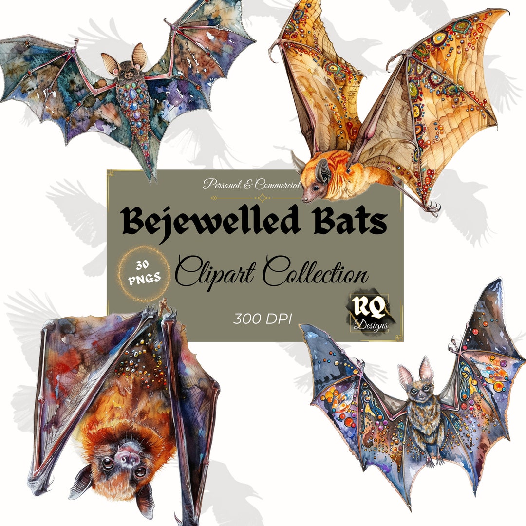 Gothic Bejewelled Bats: Gothic Creatures of the Night, Fancy, Elegant ...