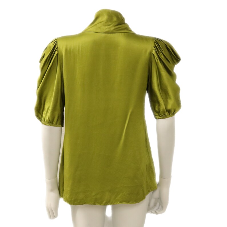 Vintage Satin Pussy Bow Blouse Etsy