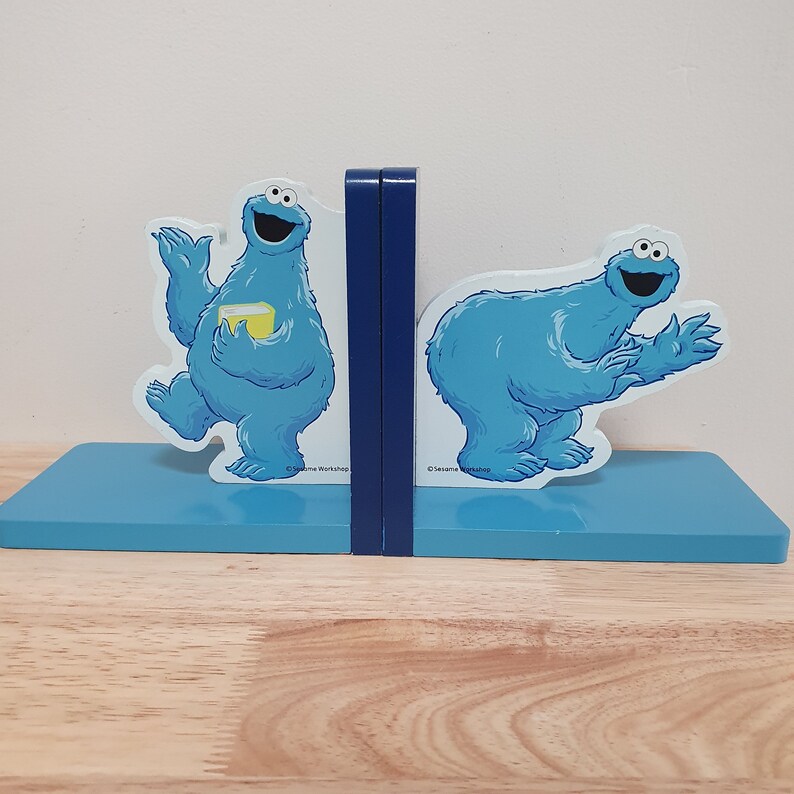Sesame Street Cookie Monster Bookends Blue - Etsy Australia