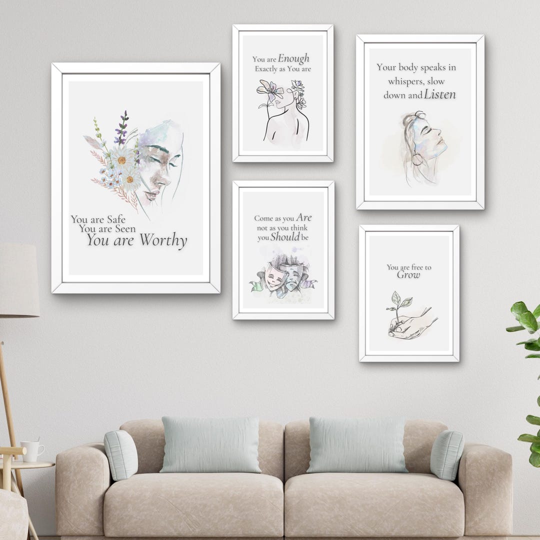 Mental Health Affirmation Posters, You Are Safe Seen Worthy Positive ...