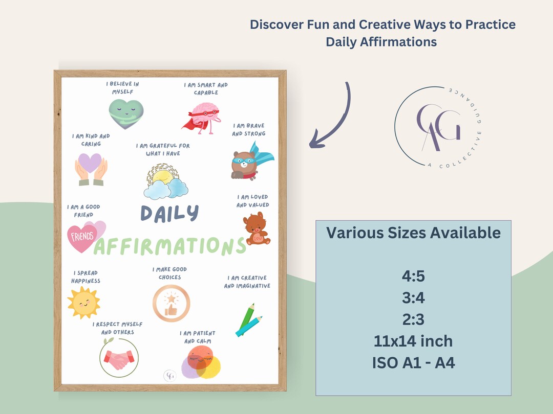 Daily Affirmations Poster / Positive Affirmations Poster / Therapy ...