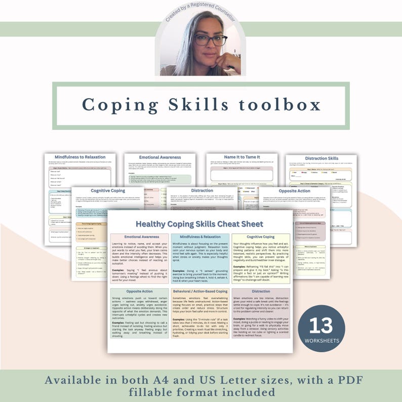 Coping Skills Toolbox: Mental Health Worksheets for Anxiety, Stress ...