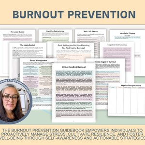 Burnout Workbook, Stress Management Tips, Therapy Worksheets Instant ...