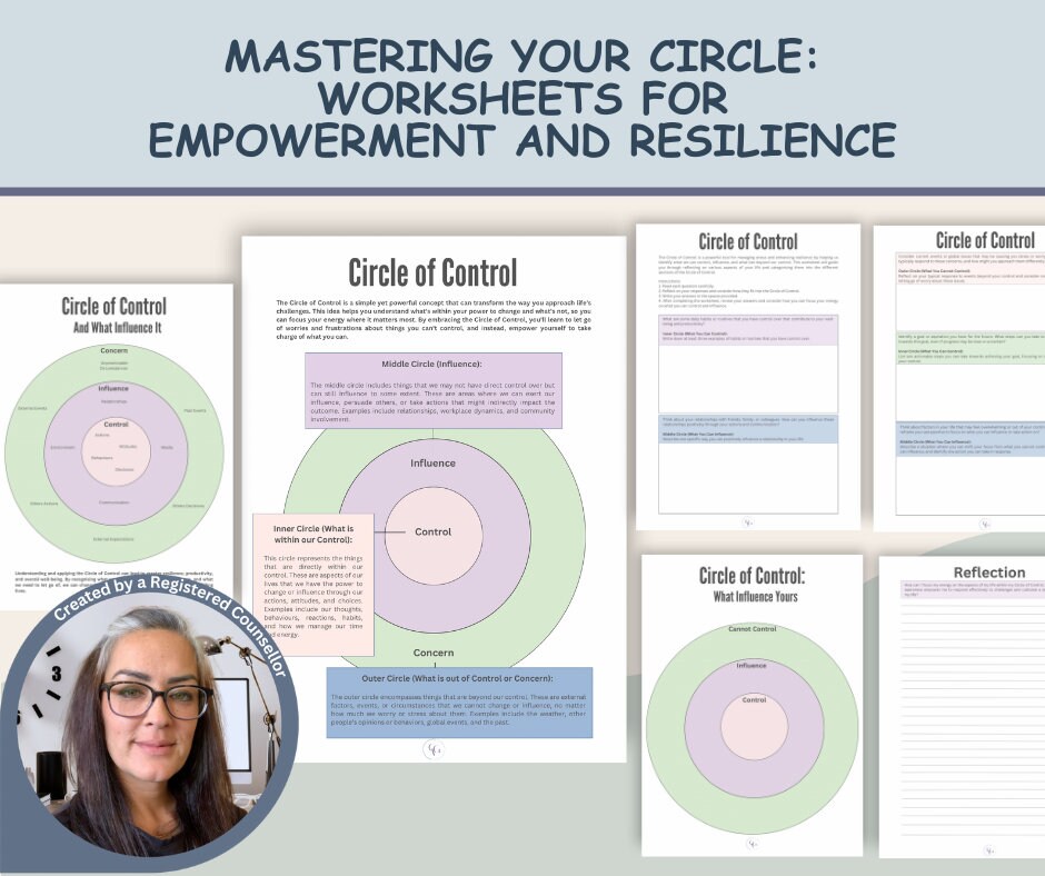 Circle of Control Worksheet / Circle of Control Handout / Therapy ...