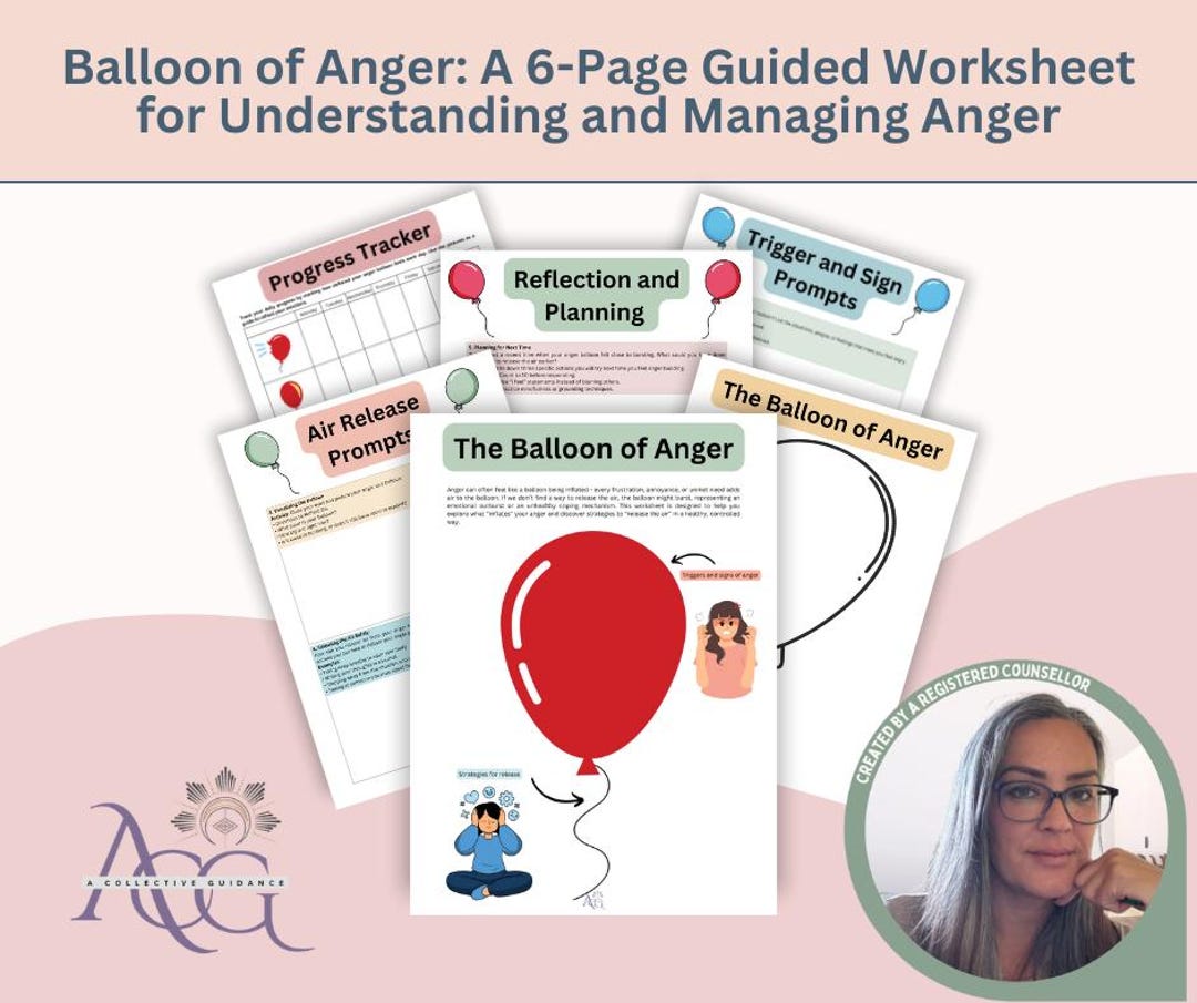 The Anger Balloon Metaphor Worksheet is a Counselling Resource to Help ...