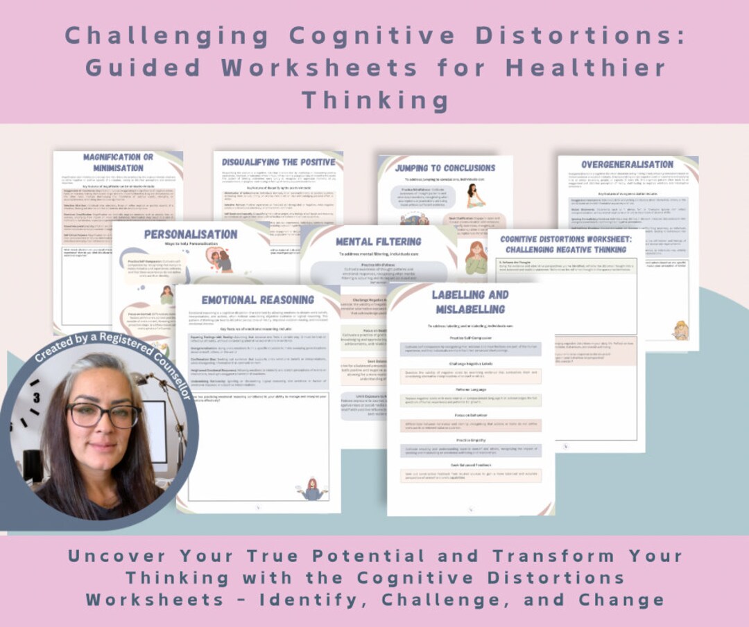 CBT Cognitive Distortions Worksheets, Unhelpful Thinking Styles ...