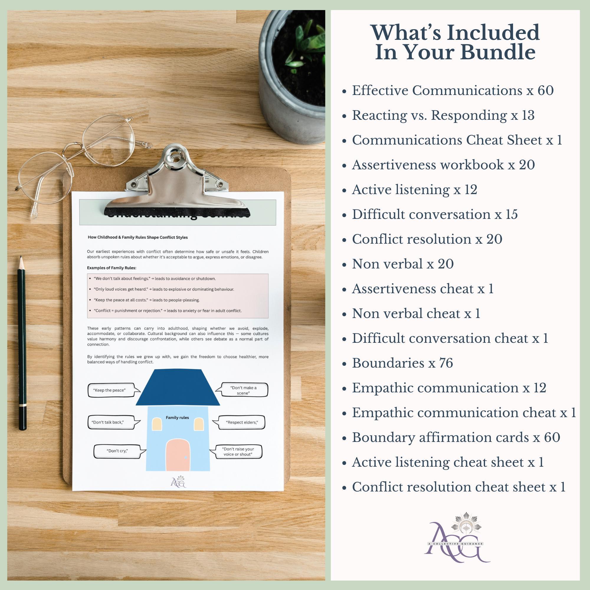 Communication Skills Bundle, Assertive Communication Worksheets ...