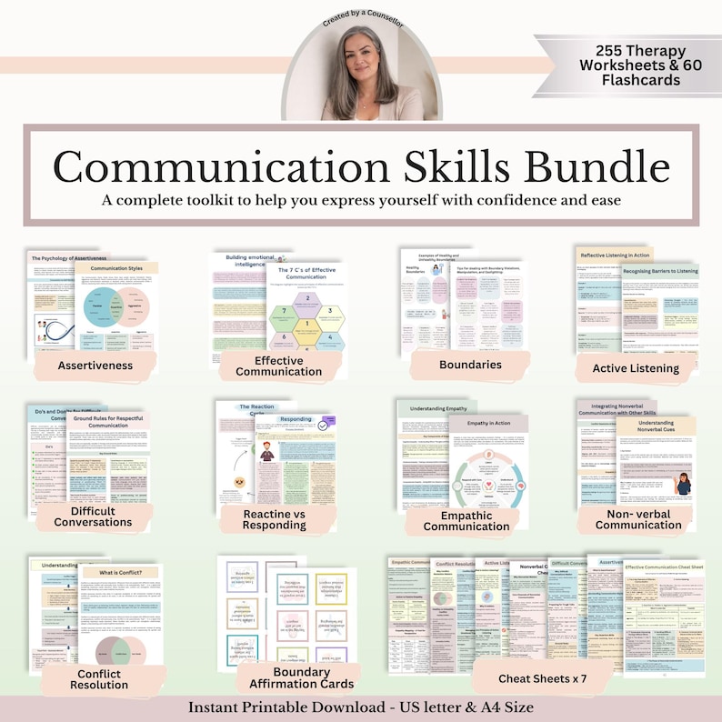 Communication Skills Bundle, Conversation Starters Assertive ...