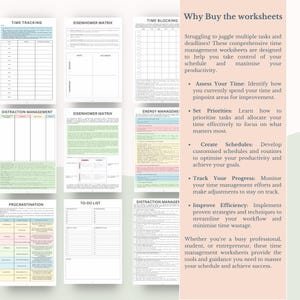 Time Management Worksheets: Productivity Planner (PDF Download) - Etsy