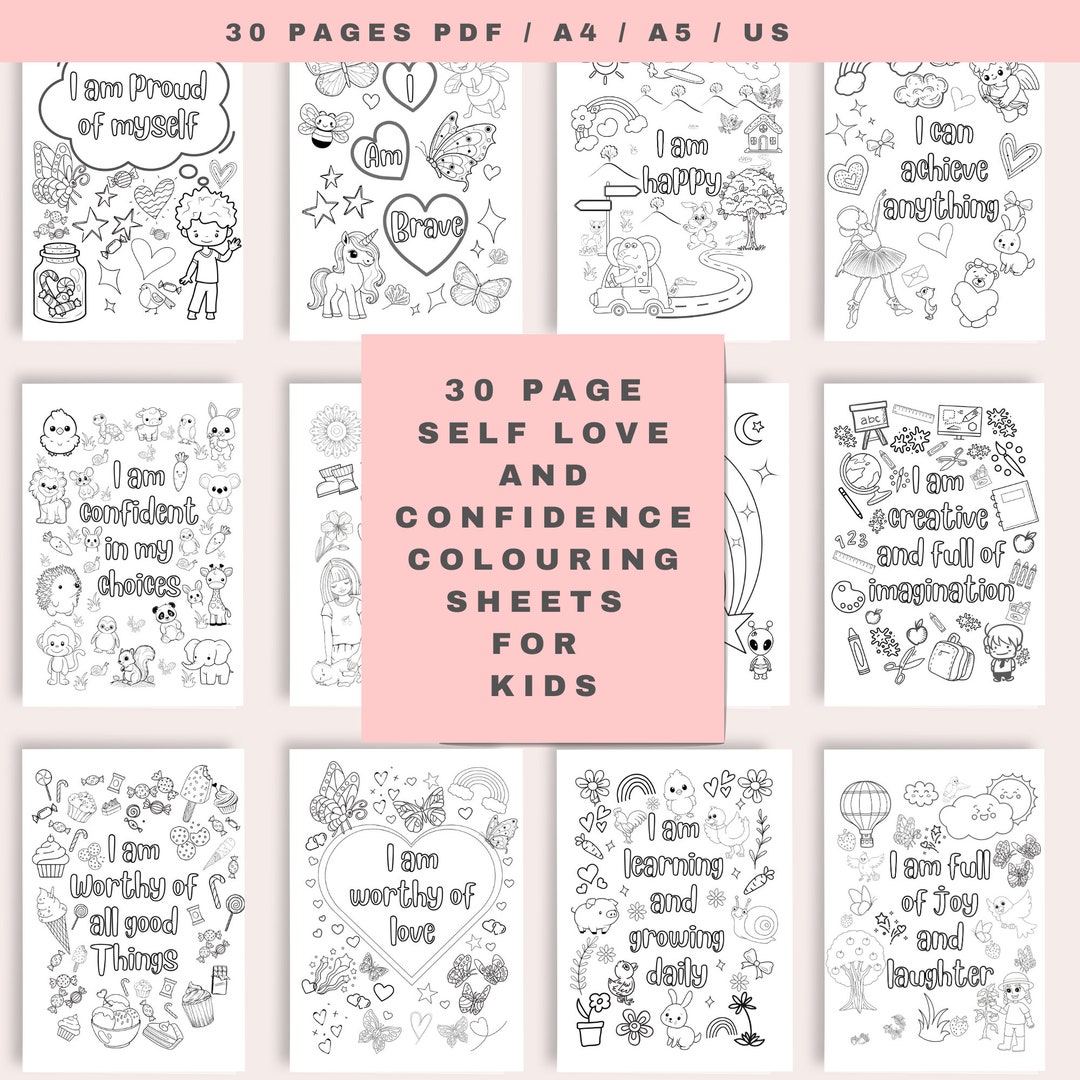 Mindfulness Colouring for Kids / Self Love Colouring / Self Esteem ...