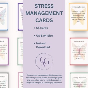Stress Management Cards / Stress Relief Card / Mindfulness Flashcards ...