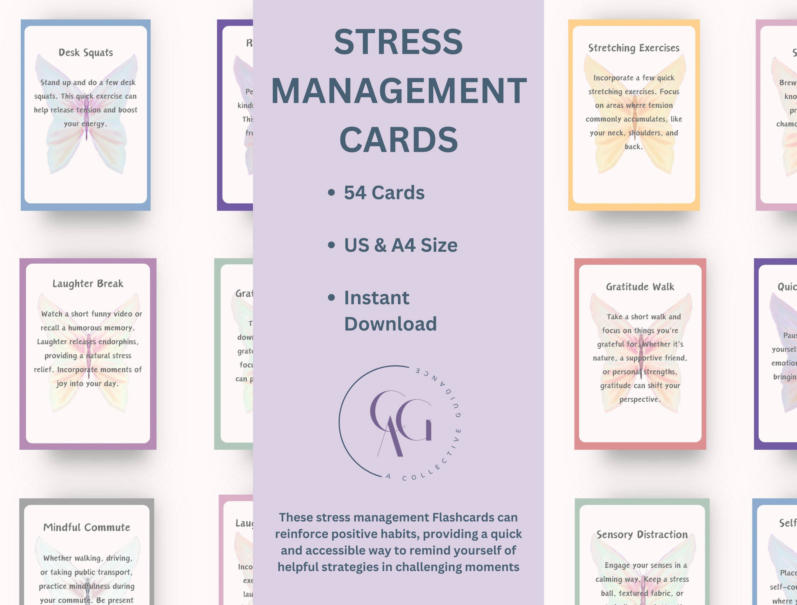 Stress Management Cards / Stress Relief Card / Mindfulness Flashcards ...