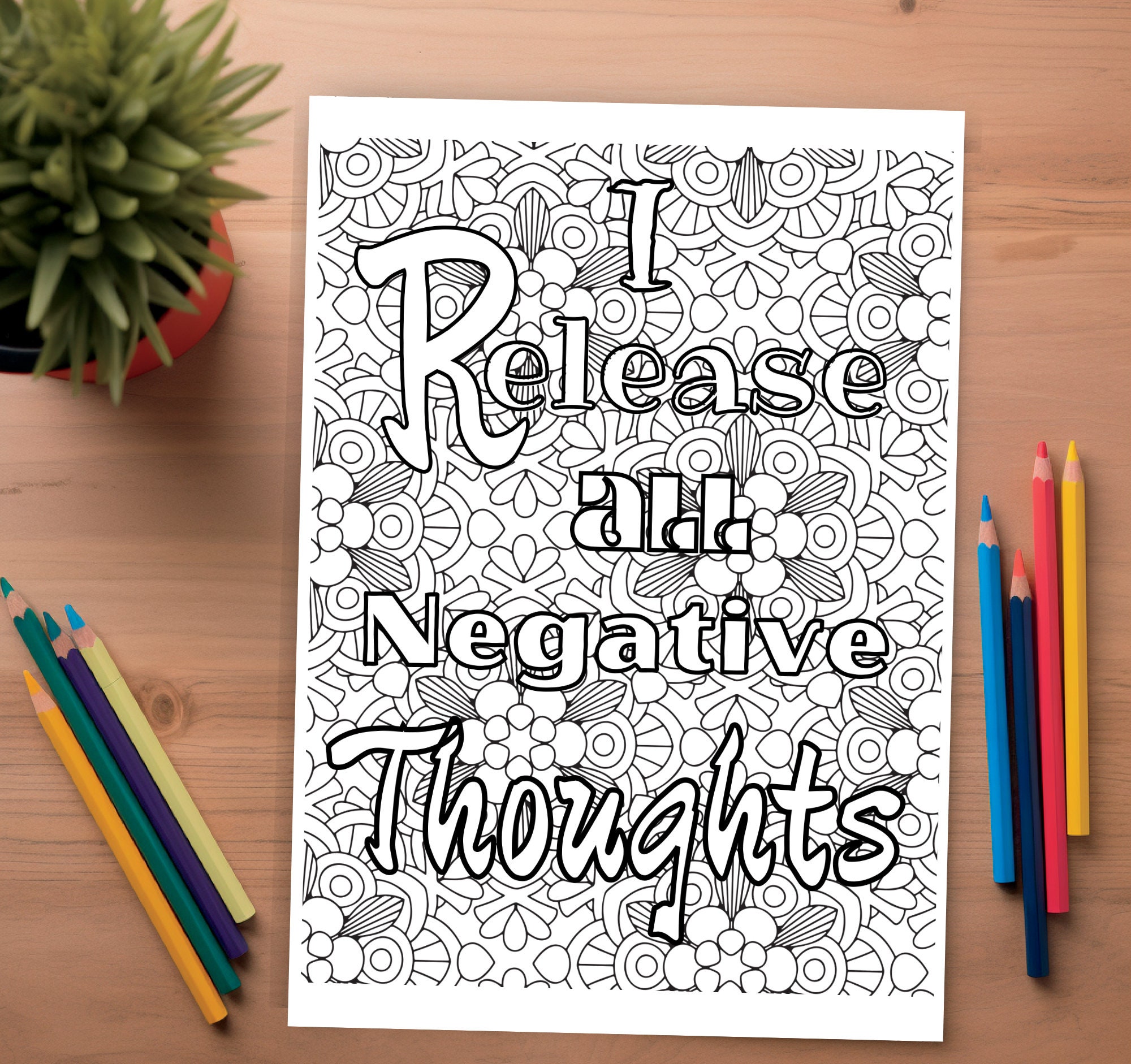 Affirmation Colouring / Mindfulness Colouring / Colouring for Adults ...