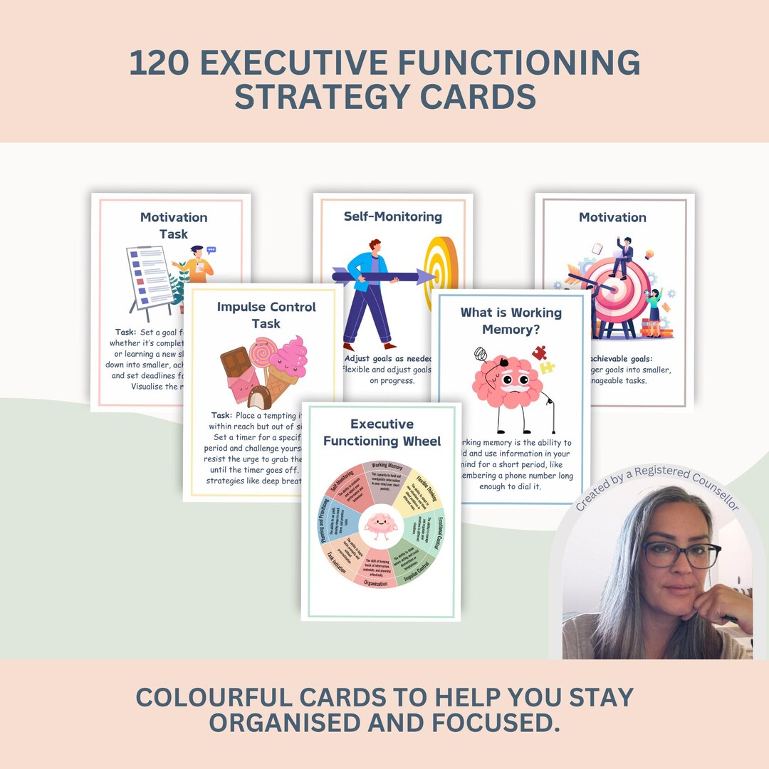 Executive Functioning Skills Cards: 120 Strategy Cards (PDF) - Etsy