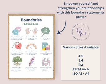 Boundaries Sound Like Boundary Poster Self Esteem Self Respect Therapy ...