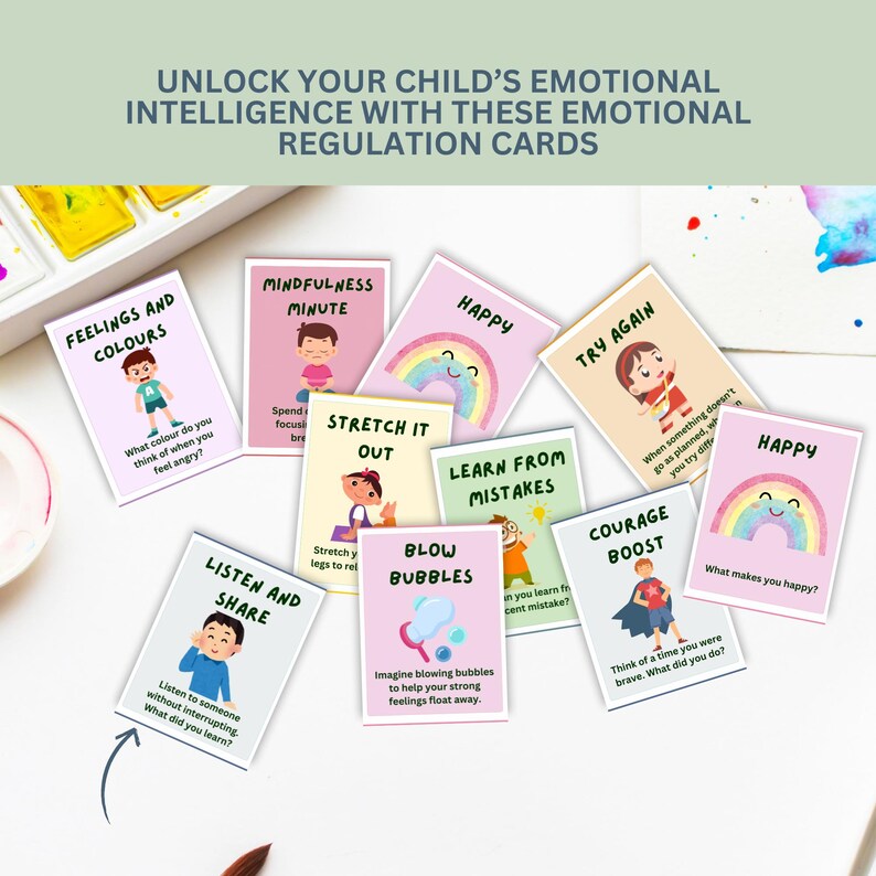 Emotional Regulation Cards for Kids: Feelings & Coping (digital ...