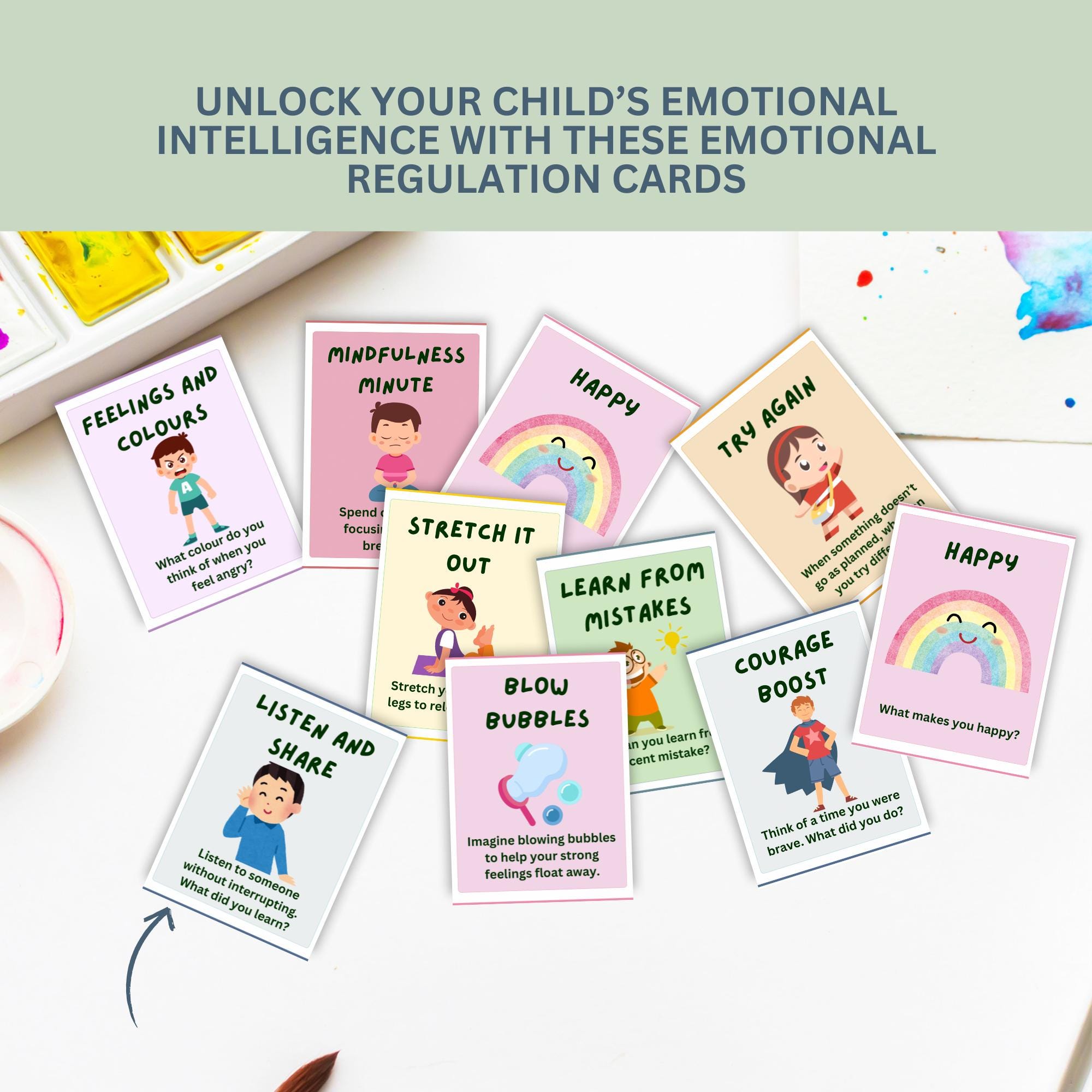 Emotional Regulation Cards for Kids: Feelings & Coping (digital ...