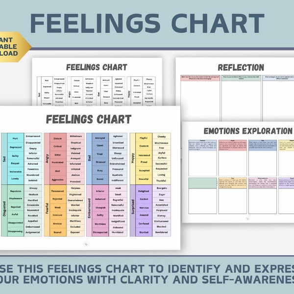 Feelings Chart - Etsy