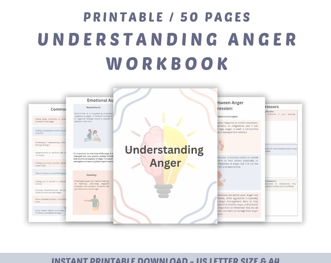 Calm Your Anger, Worksheets for Therapy, Self Help, Self Care. - Etsy