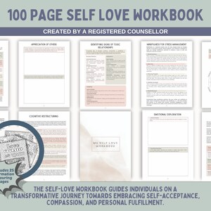 Self Love Workbook / Emotions Worksheets / Therapy Worksheets ...