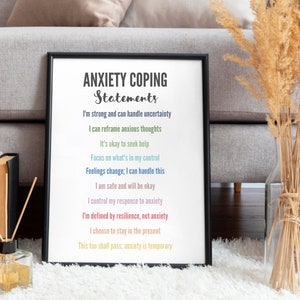 Anxiety Coping Strategies Poster / CBT / Therapy Poster / Anxiety ...