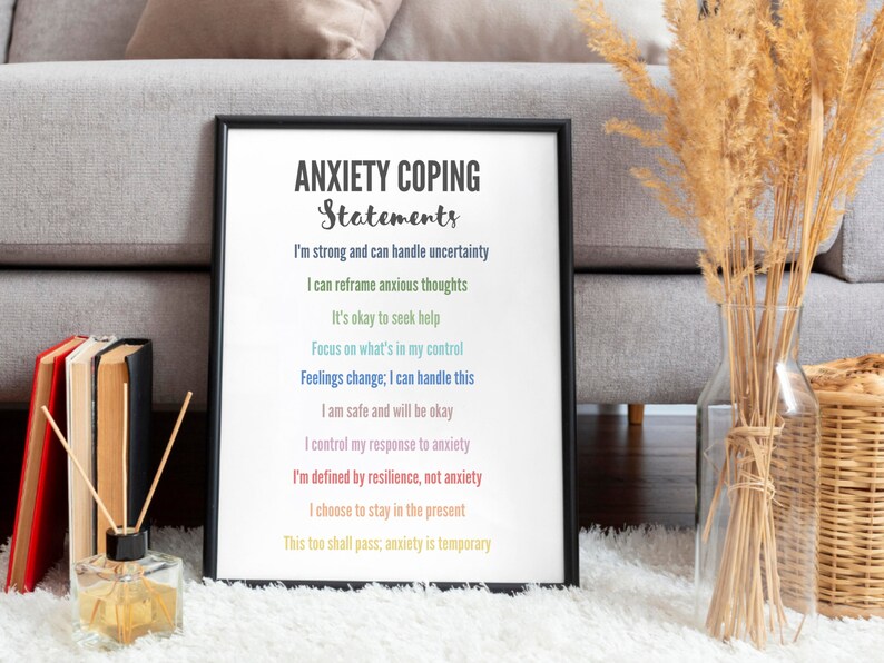 Anxiety Coping Strategies Poster / CBT / Therapy Poster / Anxiety ...