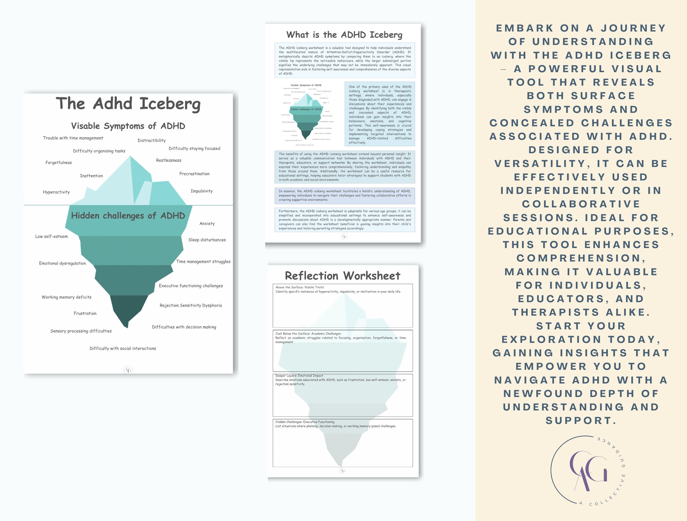 The ADHD Iceberg Worksheet / Attention Deficit Hyperactivity Disorder ...