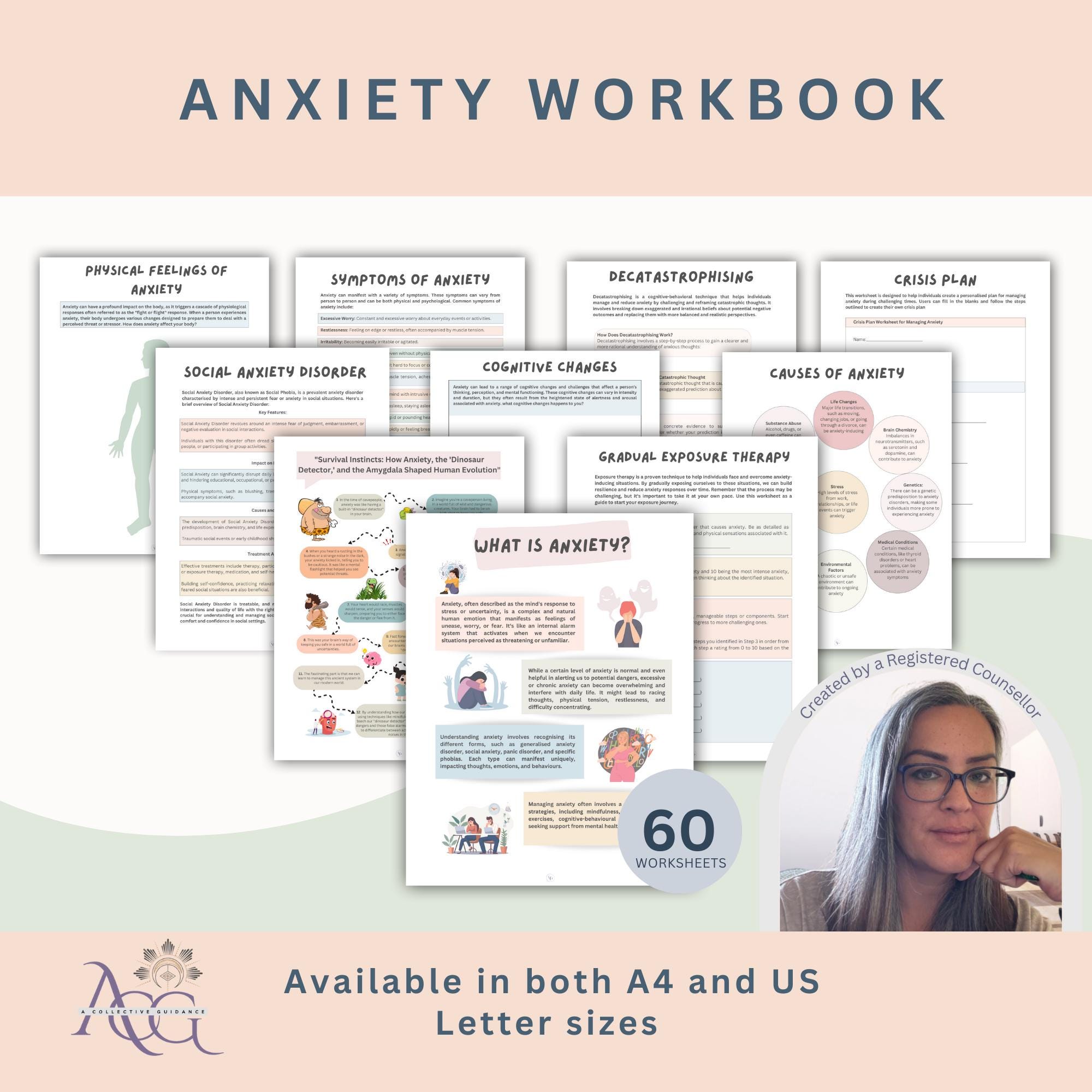 Therapy Worksheets Bundle for Anxiety, Boundaries & Depression | Tools ...