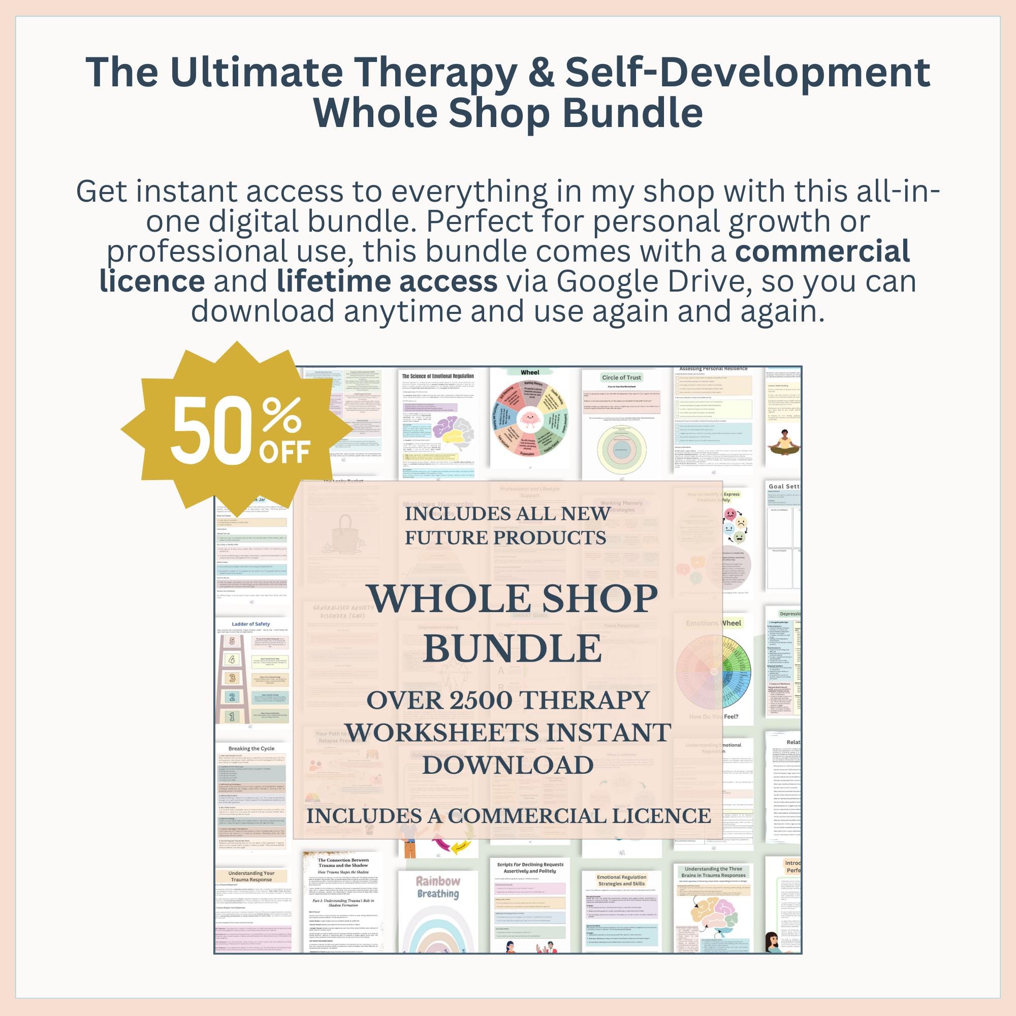 Mega Trauma Therapy Bundle With 1250+ Worksheets | PTSD, Emotional ...