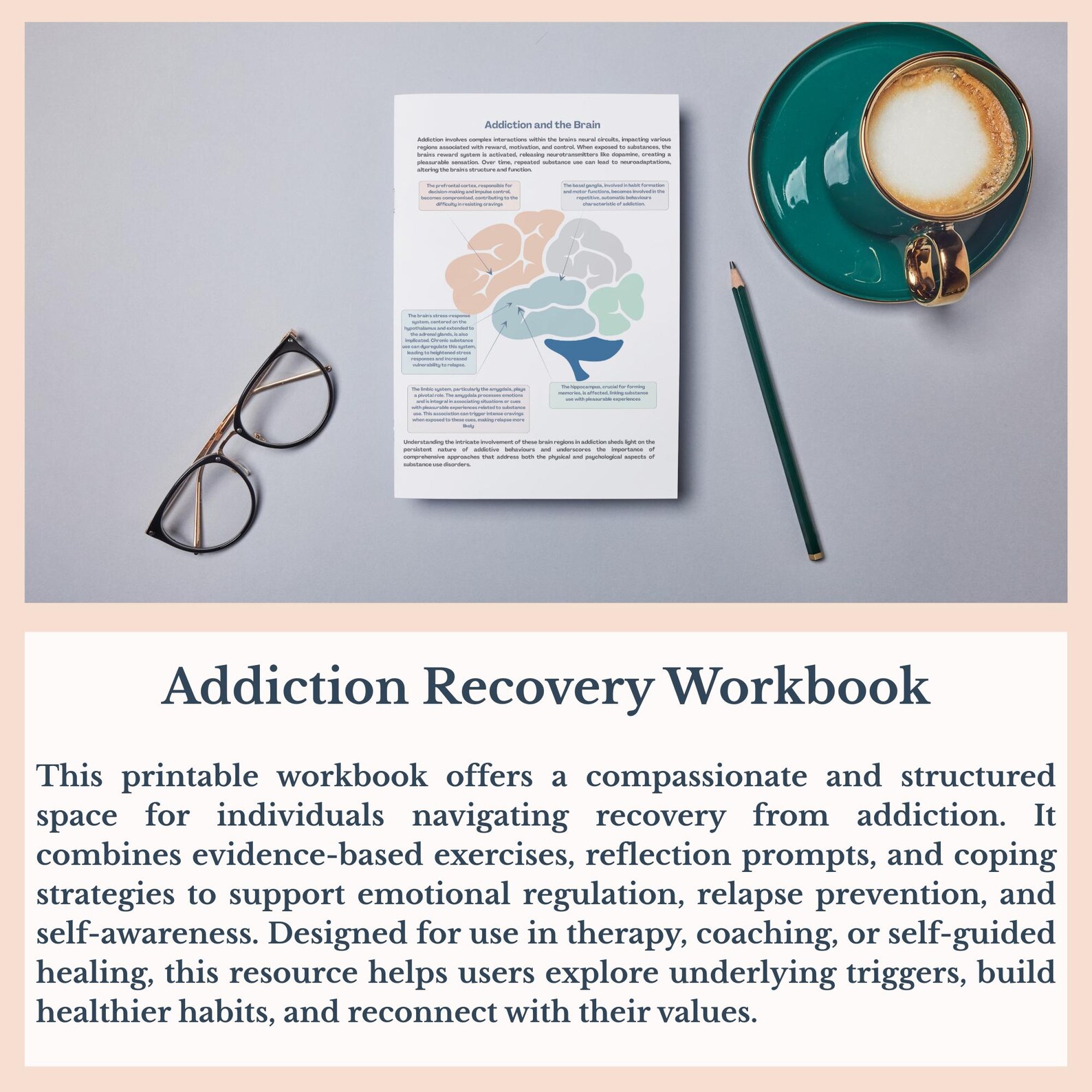 Addiction Recovery Workbook for Adults: CBT Therapy Worksheets, Relapse ...