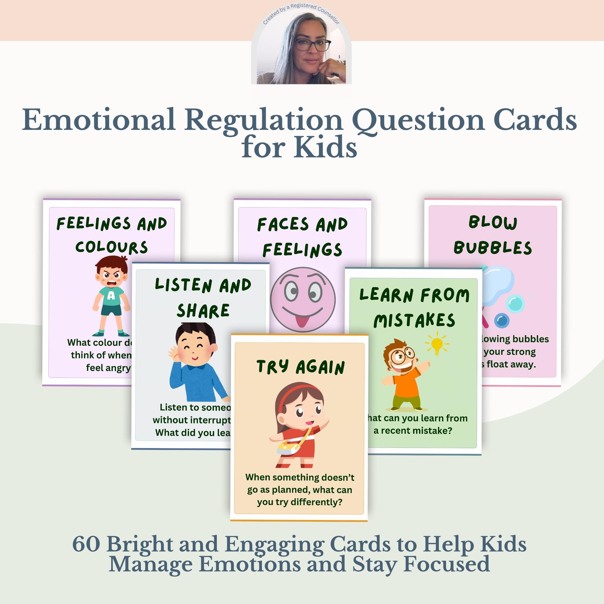 Emotional Regulation Cards for Kids: Feelings & Coping (digital ...
