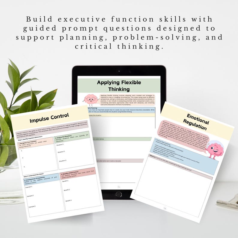 Executive Function Workbook Bundle, ADHD Focus Productivity & Coping ...