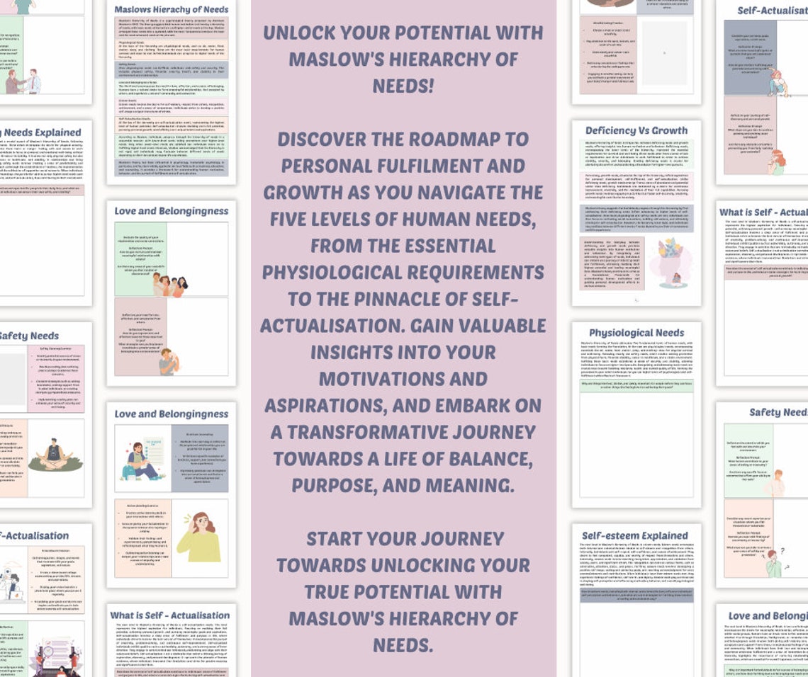 Hierarchy of Needs Worksheets / Self Actualisation / Therapy Worksheets ...